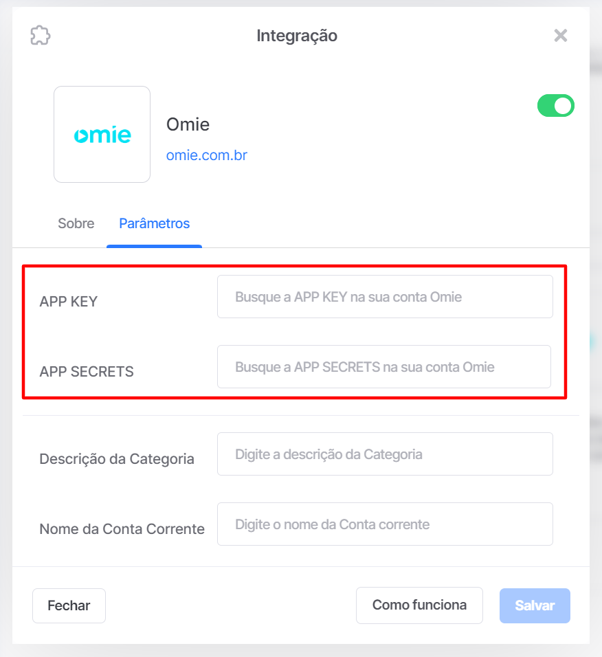 Omie – Central de Ajuda | NectarCRM